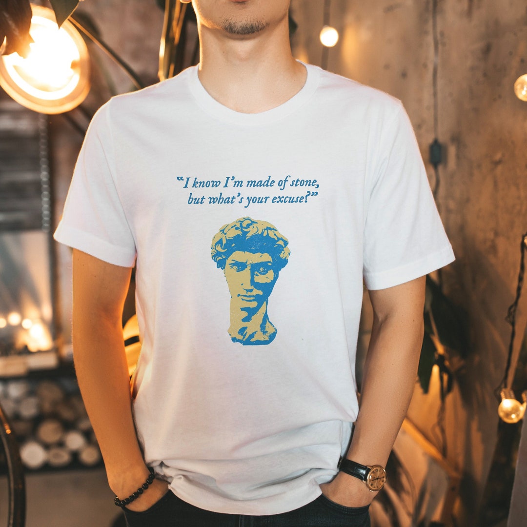 Funny Statue of David Shirt, Quirky Michelangelo Tee, Humorous Art ...