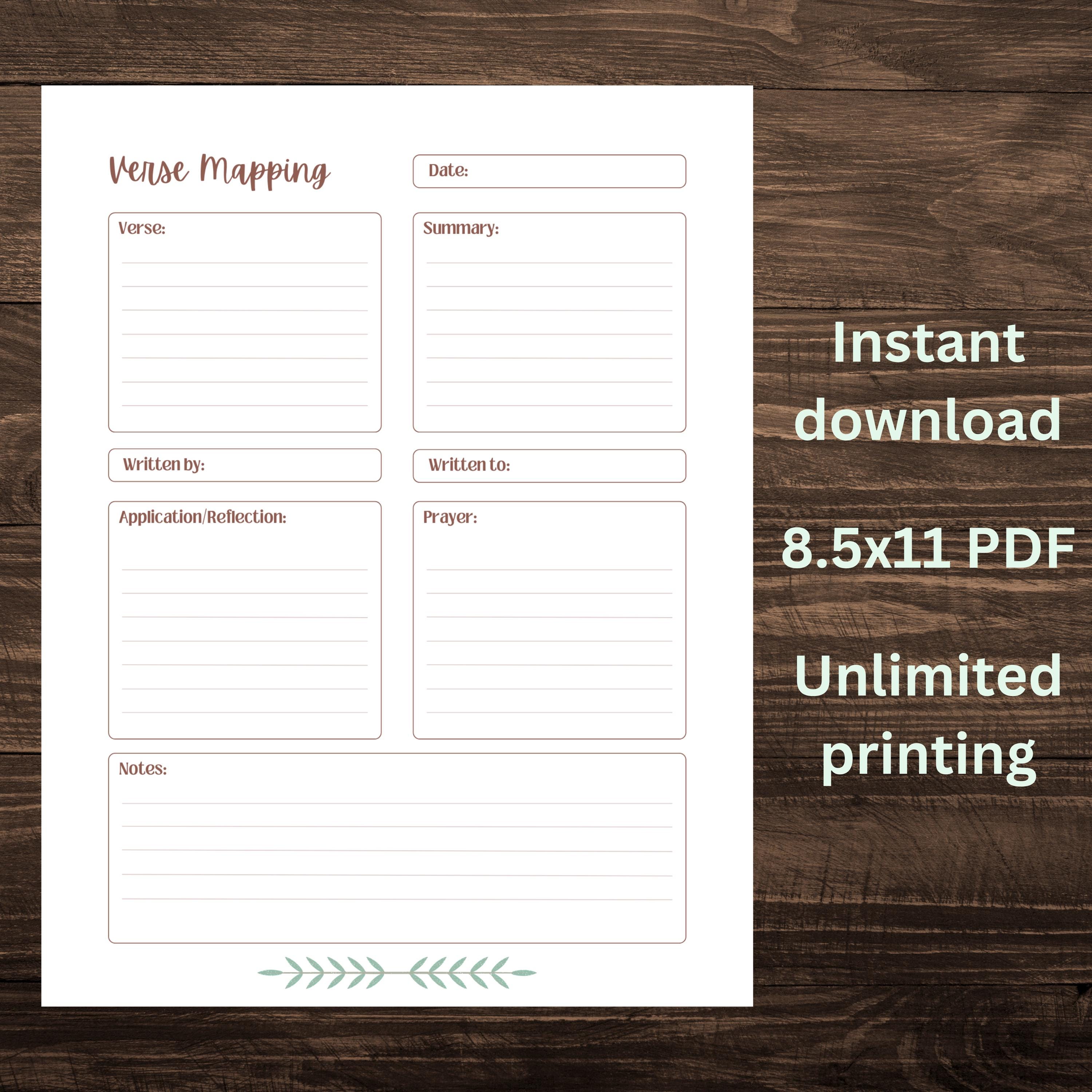 Printable Bible Verse Mapping PDF, Digital Download, Bible Study ...