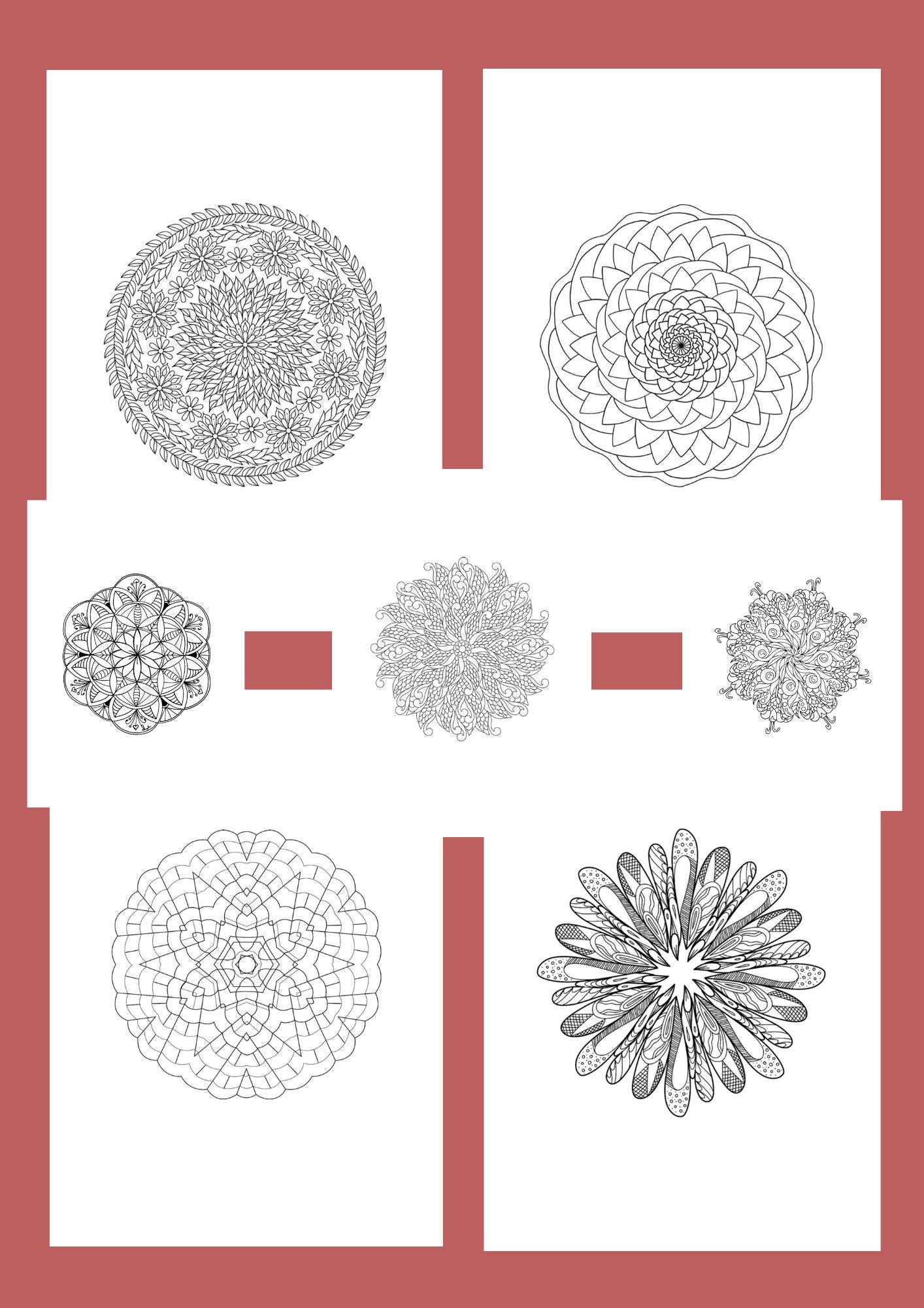 50 Mandala Coloring Pages, Printable PDF, Mandala Coloring Sheet ...