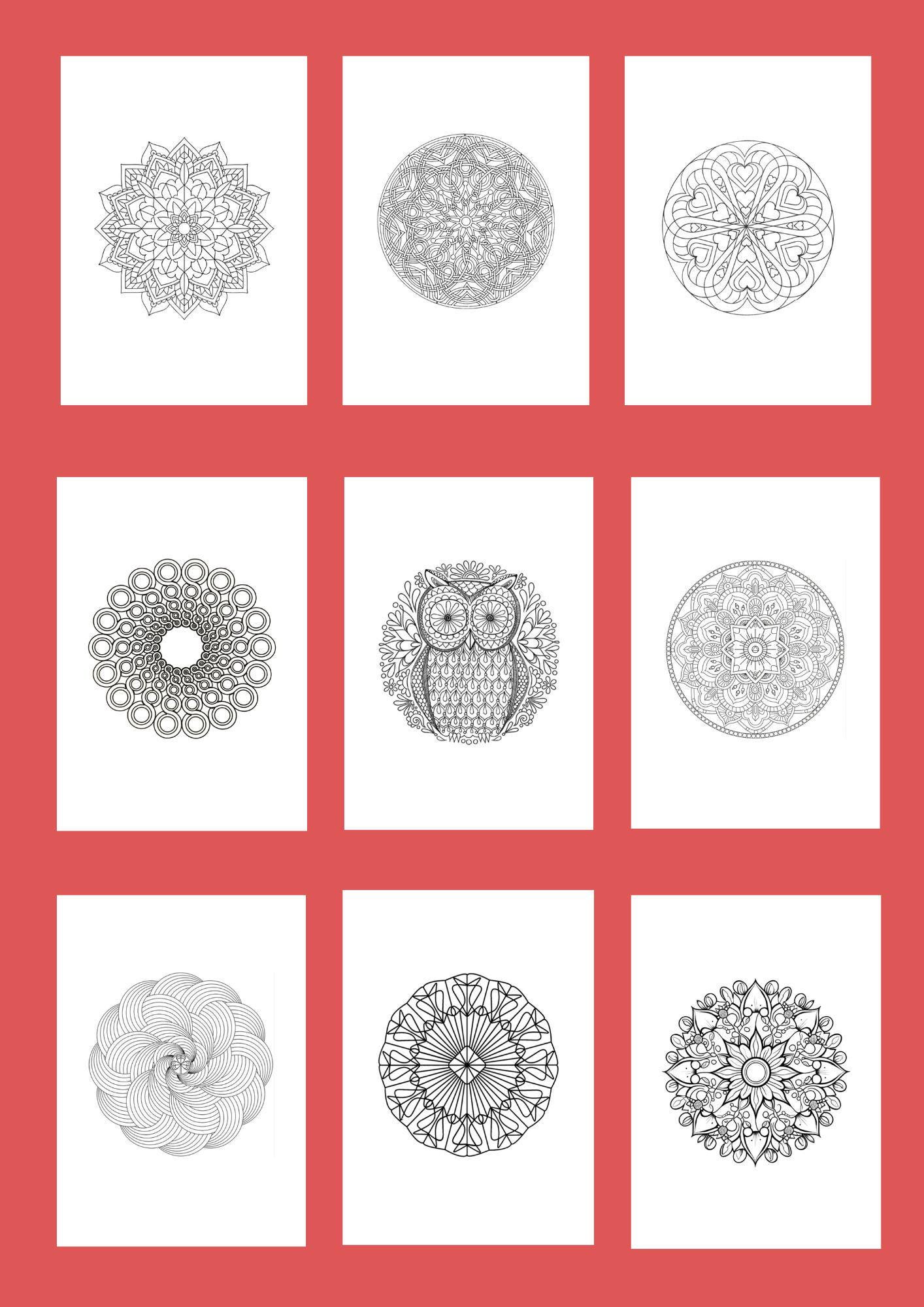 50 Mandala Coloring Pages, Printable PDF, Mandala Coloring Sheet ...