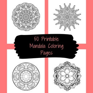 50 Mandala Coloring Pages, Printable PDF, Mandala Coloring Sheet ...