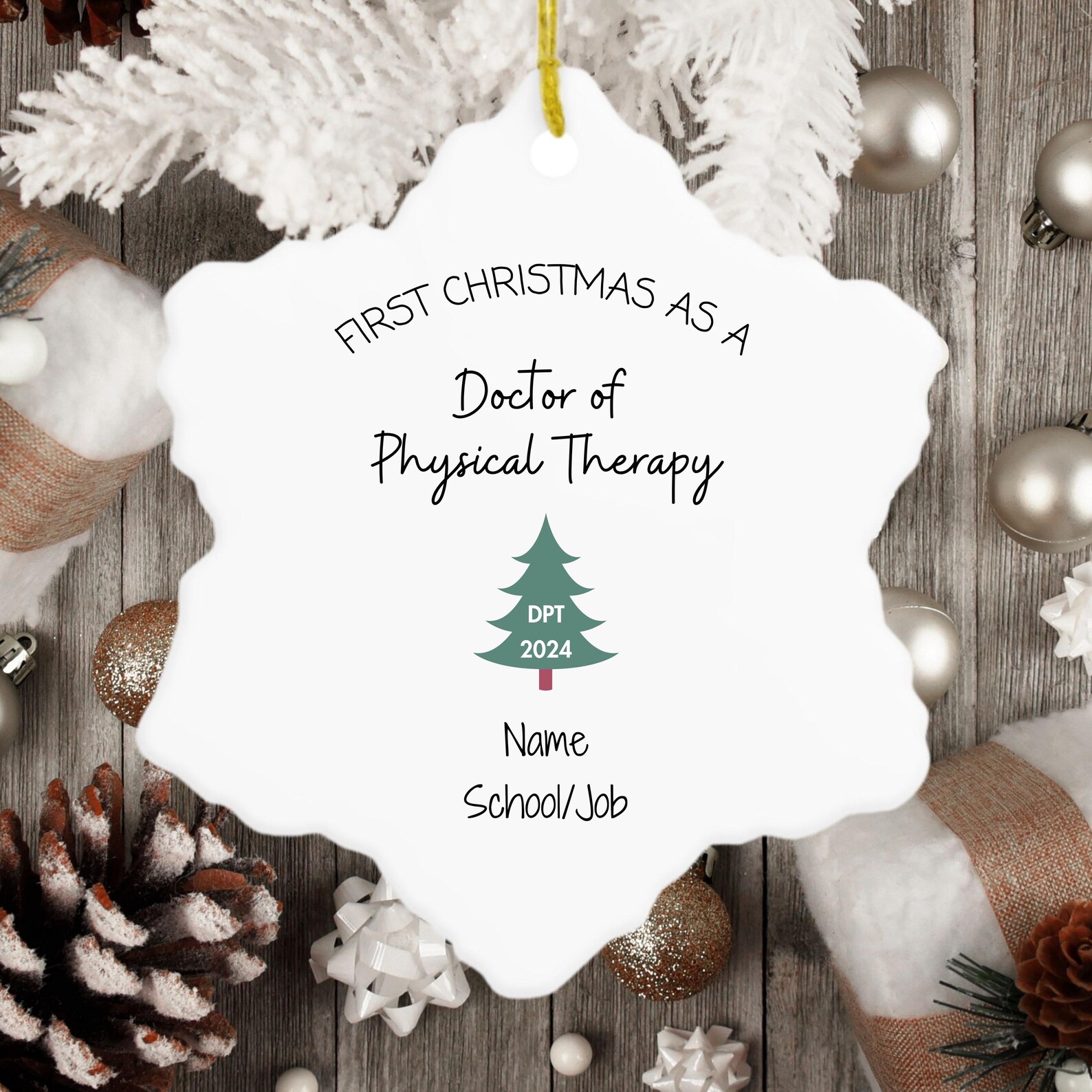 Personalized PT Ornament, DPT, New PT, Doctor of Physical Therapy ...