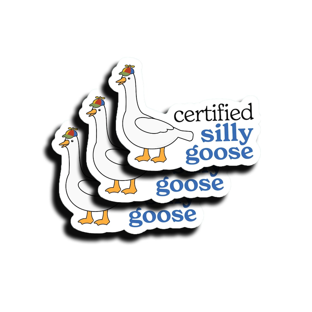 Sticky Silly Goose Sticker, Funny Animal, Water Bottle Fun - Etsy