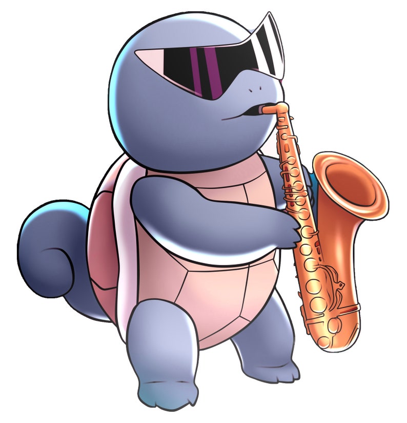 3 PACK Squirtle Saxophone Sticker - Etsy