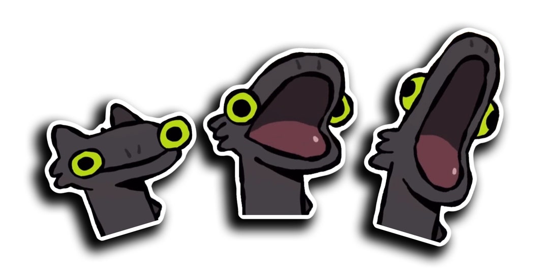 Toothless Meme Sticker 3-pack: Waterproof Vinyl HTTYD Decals - Etsy