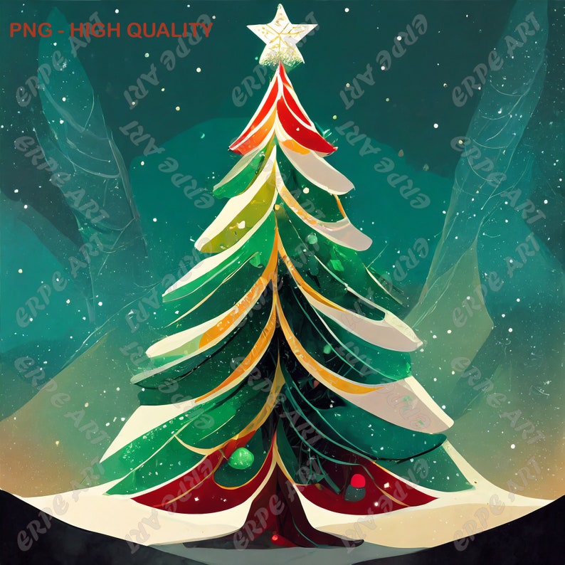 Christmas Tree Clipart High Quality PNG Digital Download Card Making ...
