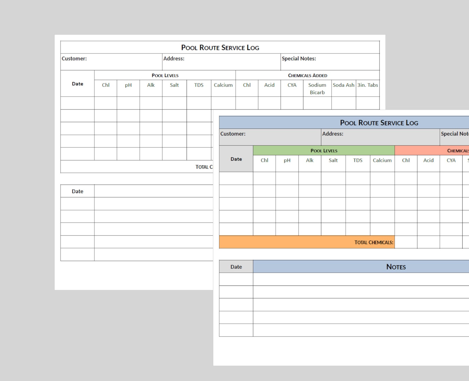 Pool Service Route Log SI Edition - Etsy