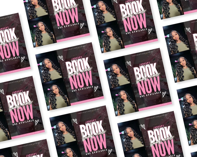 Glam Book Now Flyers, January Appointments Available, Book Now Flyer ...