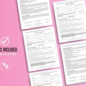 Editable Lash Extensions Consent Form, Lash Tech Consultation, Simple ...