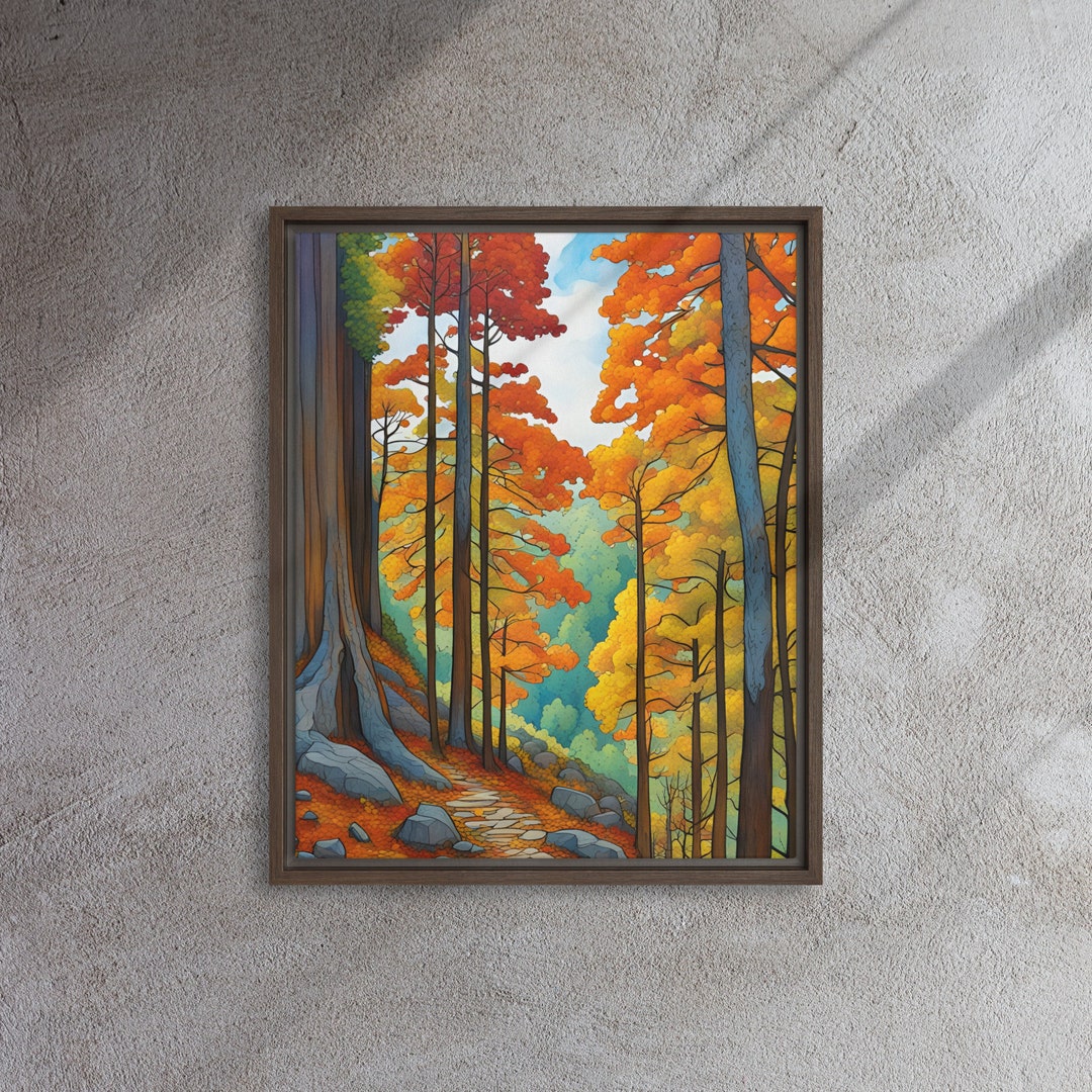 Walking Paths of the Bruce Trail - Framed Portrait Canvas Print of ...