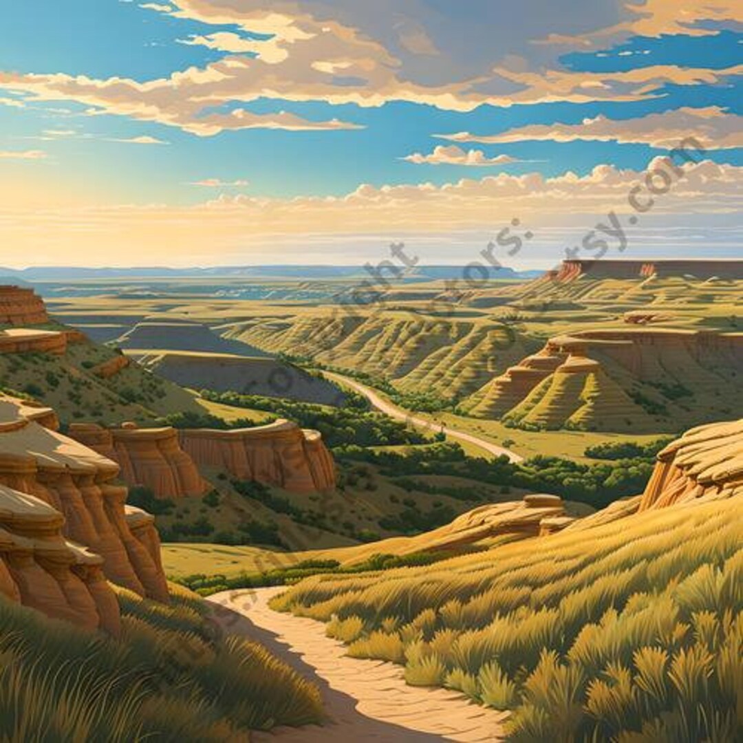 Expanse Digital Download of Scoria Point Overlook in North Dakota by ...