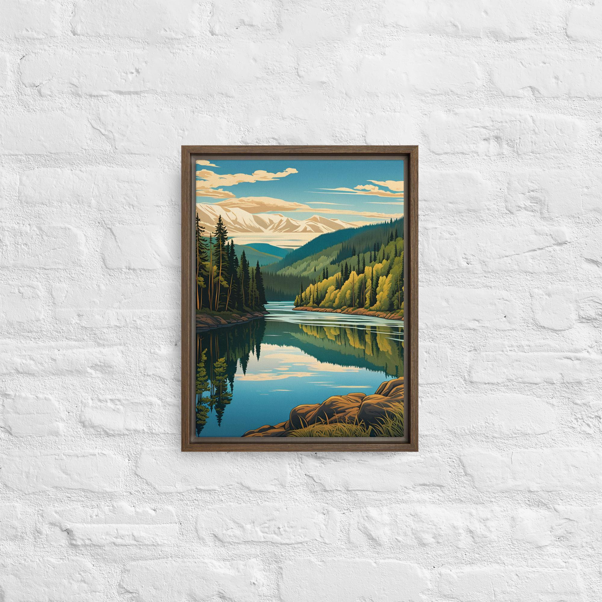 Quesnel River - Framed Portrait Canvas of Northern British Columbia by ...