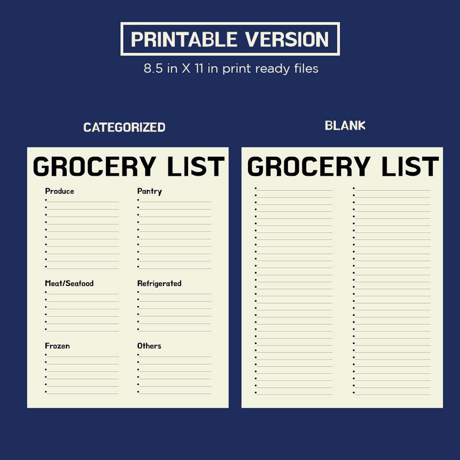 Super Simple Grocery List, Digital Grocery List, Printable Grocery List ...