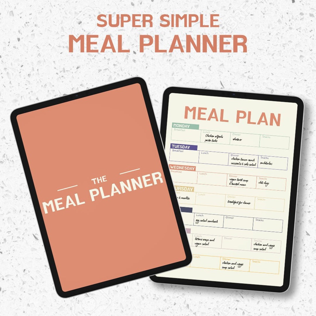 Super Simple Meal Planner, Digital Meal Planner, Printable Meal Planner ...