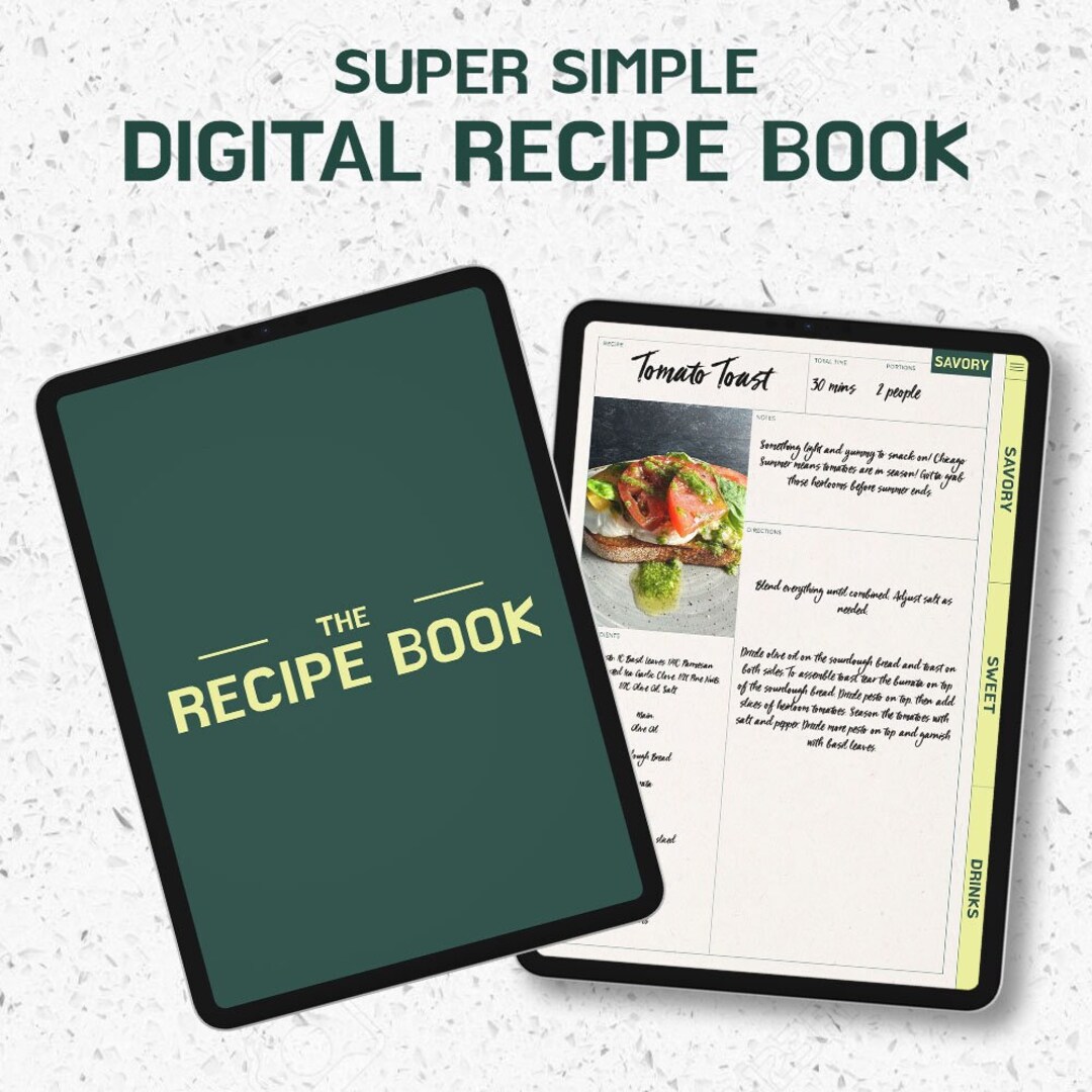 Super Simple Digital Recipe Book, Digital iPad Recipe Book, Digital ...