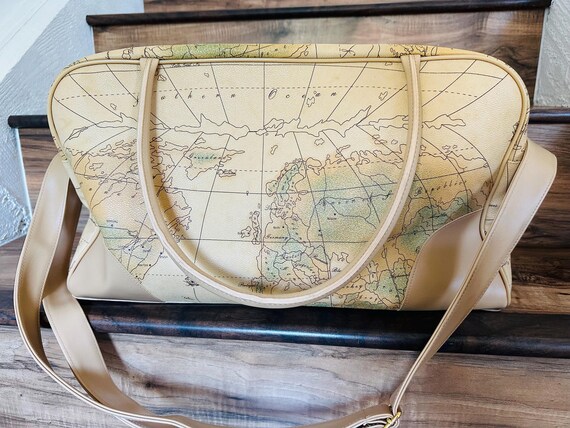 Vintage 80s signature Club Large World Map Carry On B… - Gem