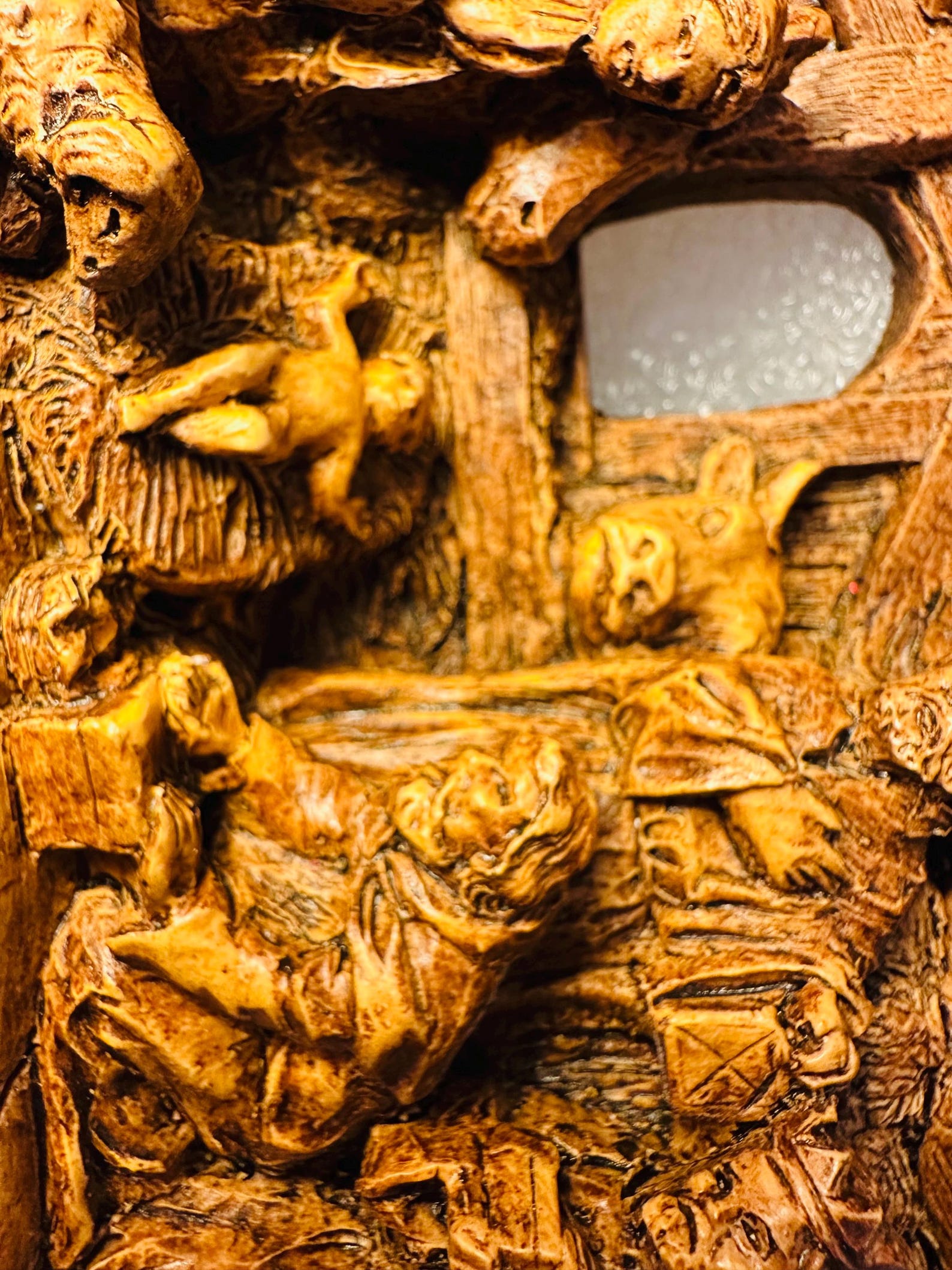 Hand-carved Wooden Nativity Scene | Rustic Christmas Manger | Religious ...