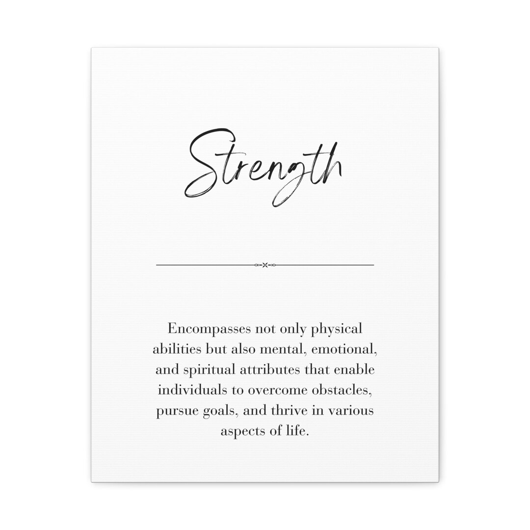 Empowering Canvas Wall Decor: 'strength' Definition Art - Etsy