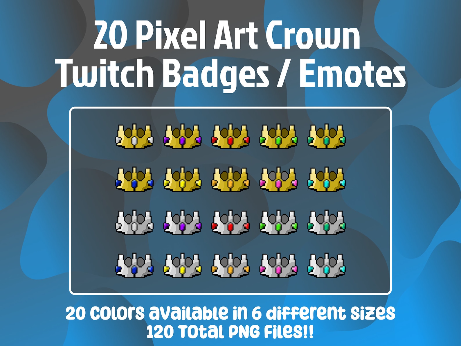 Pixel Art Crown Icons: Twitch Badges and Emotes (digital Download) - Etsy