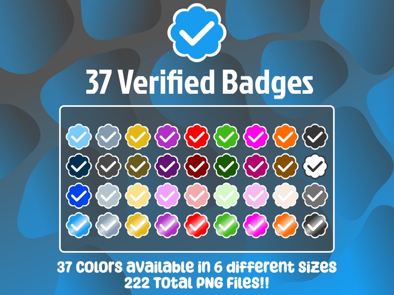 222 Verified Badges: Twitch, Discord Stream Graphics (PNG Files) - Etsy