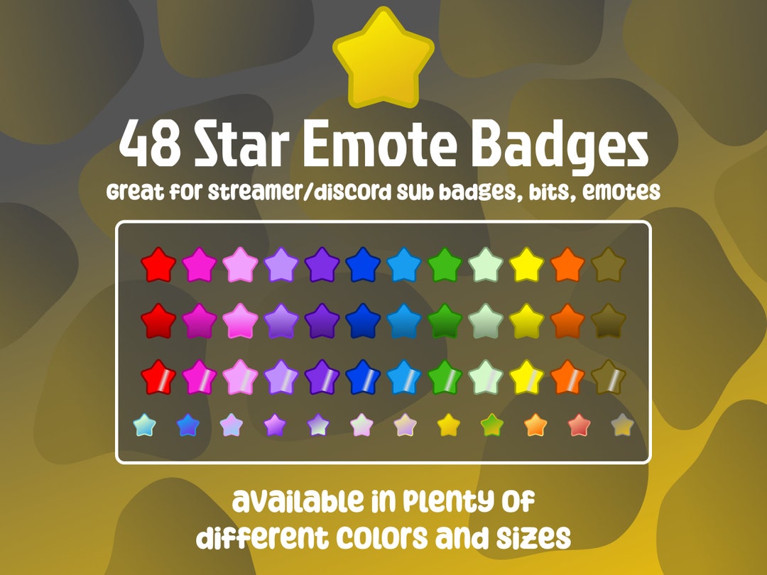 48 Star Emote Badges | Sub Badge, Emotes, Bit Badges | Twitch, Youtube ...