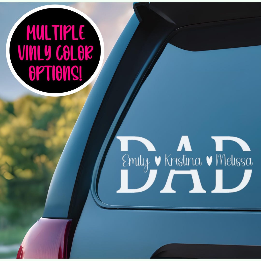 Personalized Dad Decal: Custom Names Vinyl Sticker - Etsy