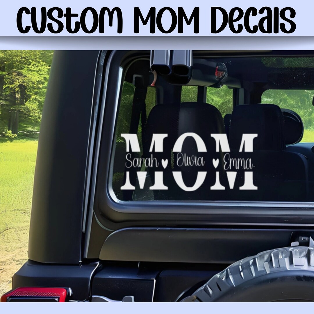 Mom Birthday Gift From Kids, Car Decal Woman, Custom Mothers Day Gift ...