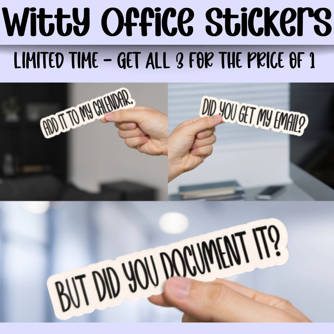 Fun Work Sticker Set, Tumbler Decals for Laptop, Perfect Office Decor ...
