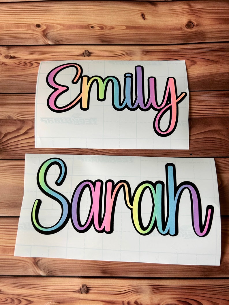 Custom Rainbow Name Vinyl Decal: Candy Color Border - Etsy