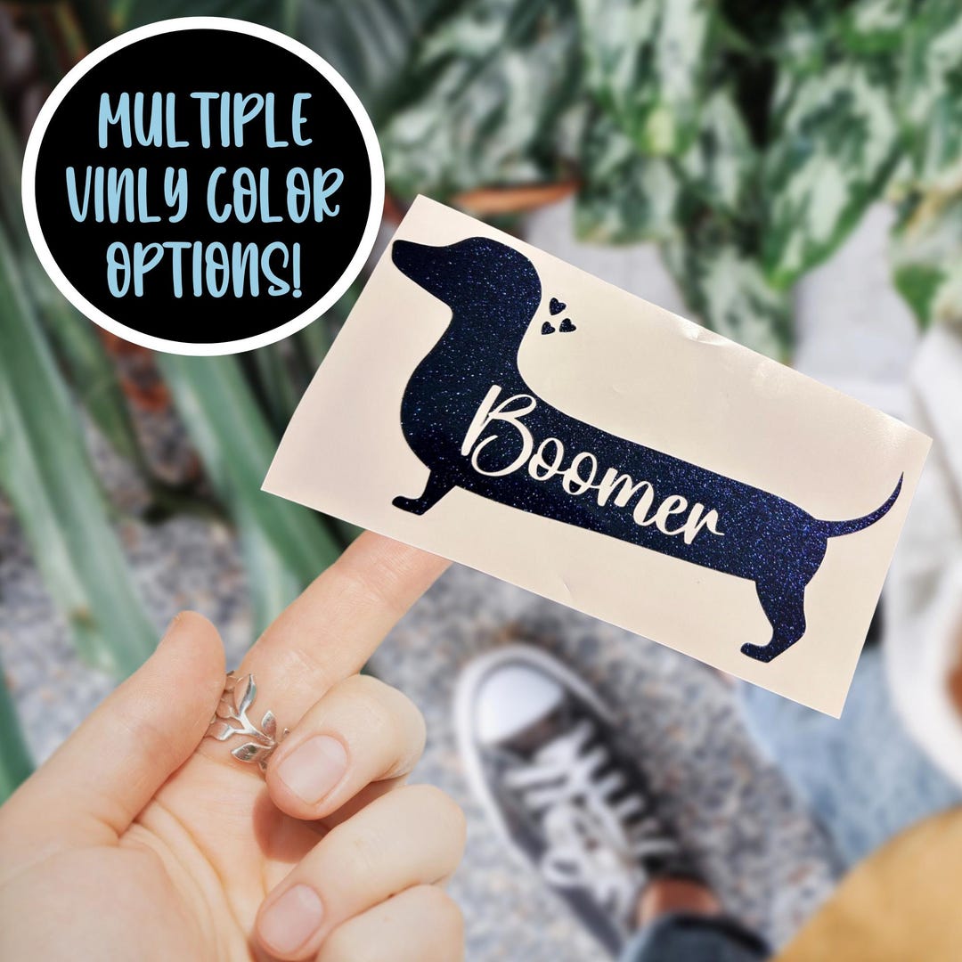 Custom Dachshund Decal/tumblr Decal/animal Name Sticker/vinyl ...