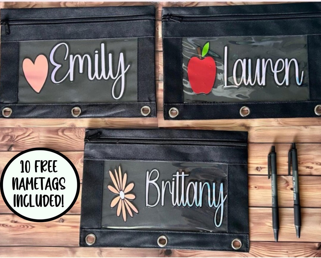 Personalized Zipper Pencil Pouch: Sports Icon & Name Sticker, Teacher ...