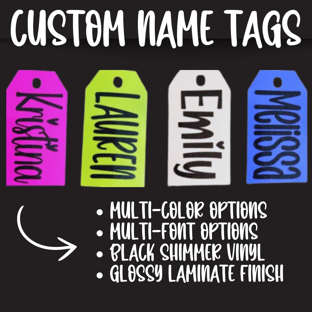 Personalized Vinyl Laminated Name Tags | Durable Waterproof Labels for ...