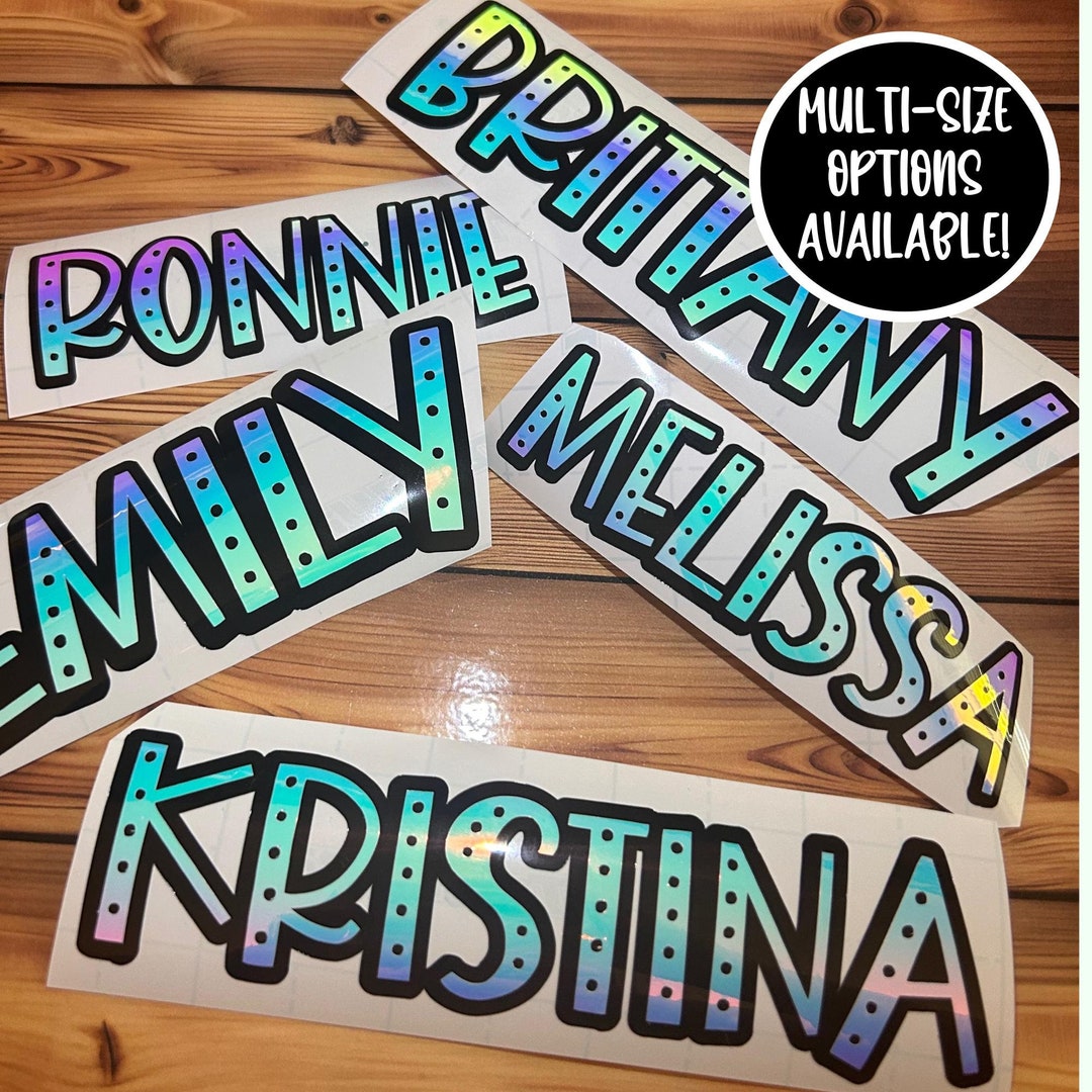 Personalized Holographic Name Sticker: Custom Vinyl Decal - Etsy