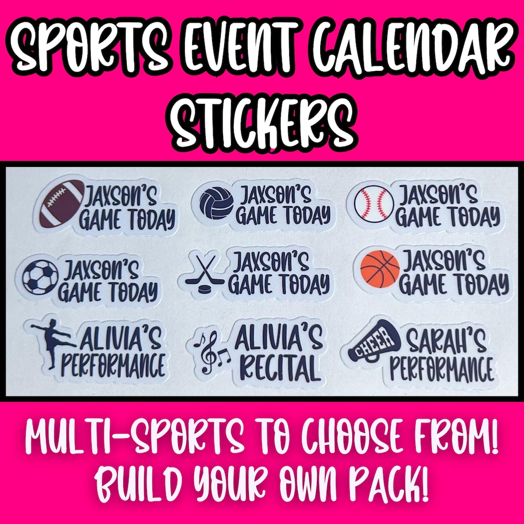 School Sports Stickers / School Event Stickers / School Event Reminder ...