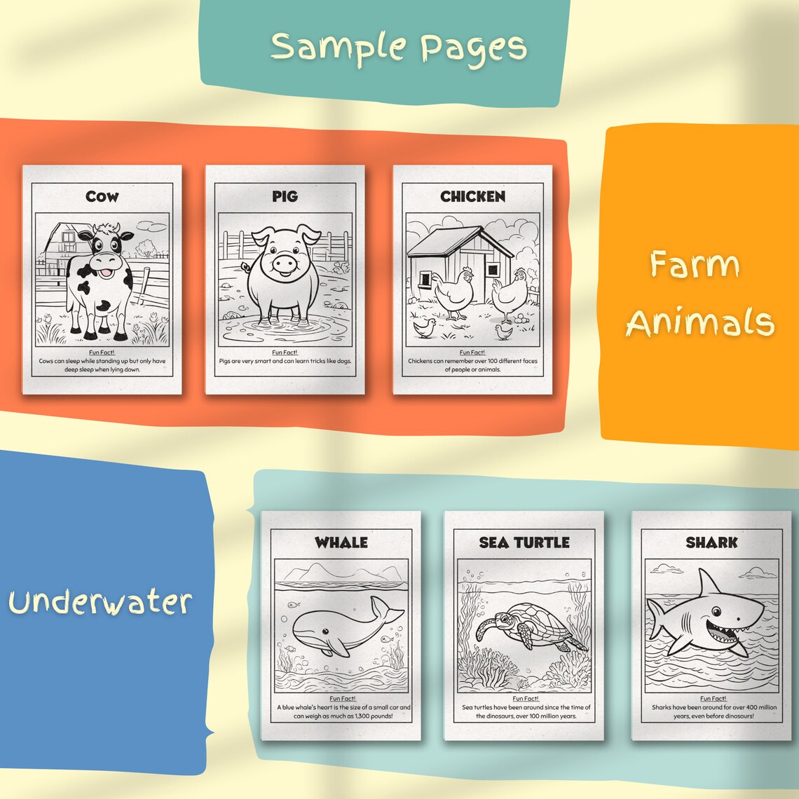 35 Animal Coloring Pages Farm Animals Wild Animals Ocean Animals Forest ...