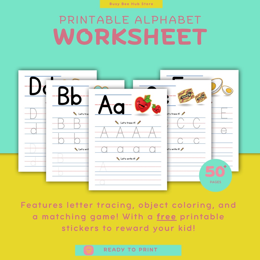 Printable Alphabet Handwriting Practice Worksheet ABC Letter Tracing ...