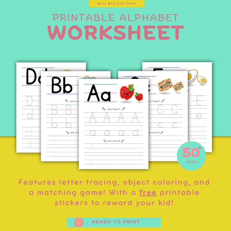 Printable Alphabet Handwriting Practice Worksheet ABC Letter Tracing ...