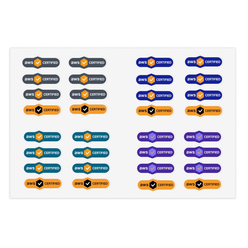 AWS Certified Sticker Sheets 32 Stickers AWS Certified Foundational ...
