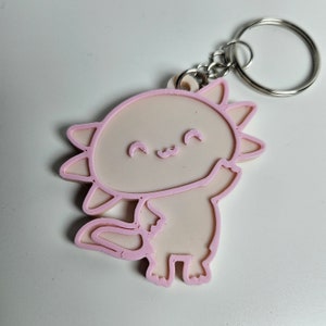 3D Printed, Cute Axolotl Keychains - Etsy
