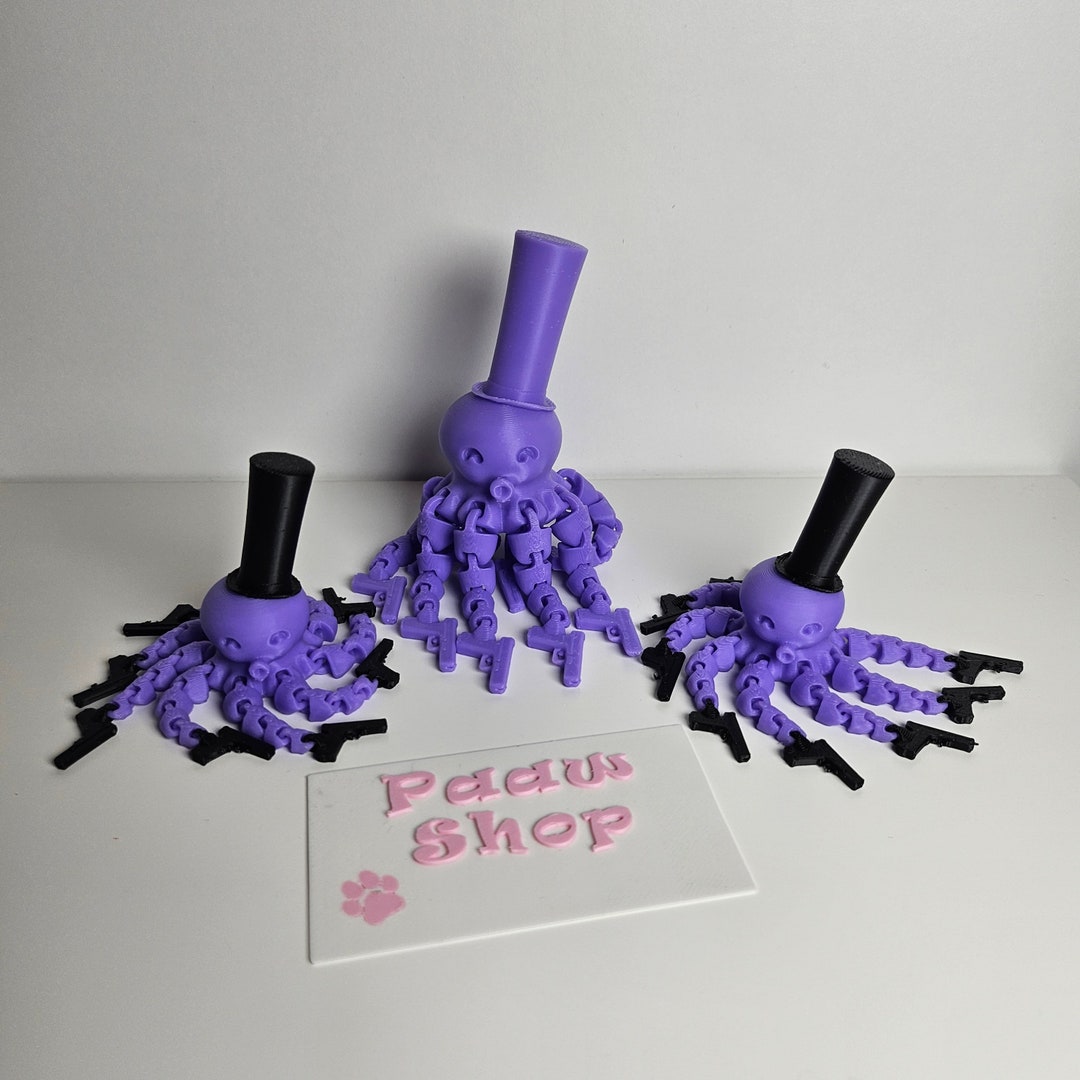 3D Printed, Cute Articulated Octopus, Octopus Flexible Toy, Octopus Toy ...
