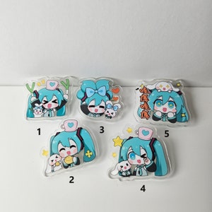 PRE-ORDER Enchanting Acrylic Pins, Hatsune Miku Pins, Vocaloid, Cute ...