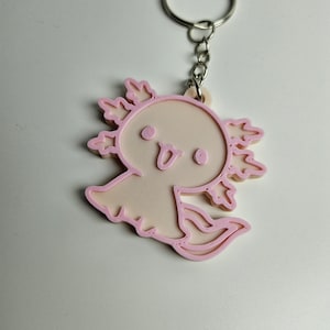 3D Printed, Cute Axolotl Keychains - Etsy