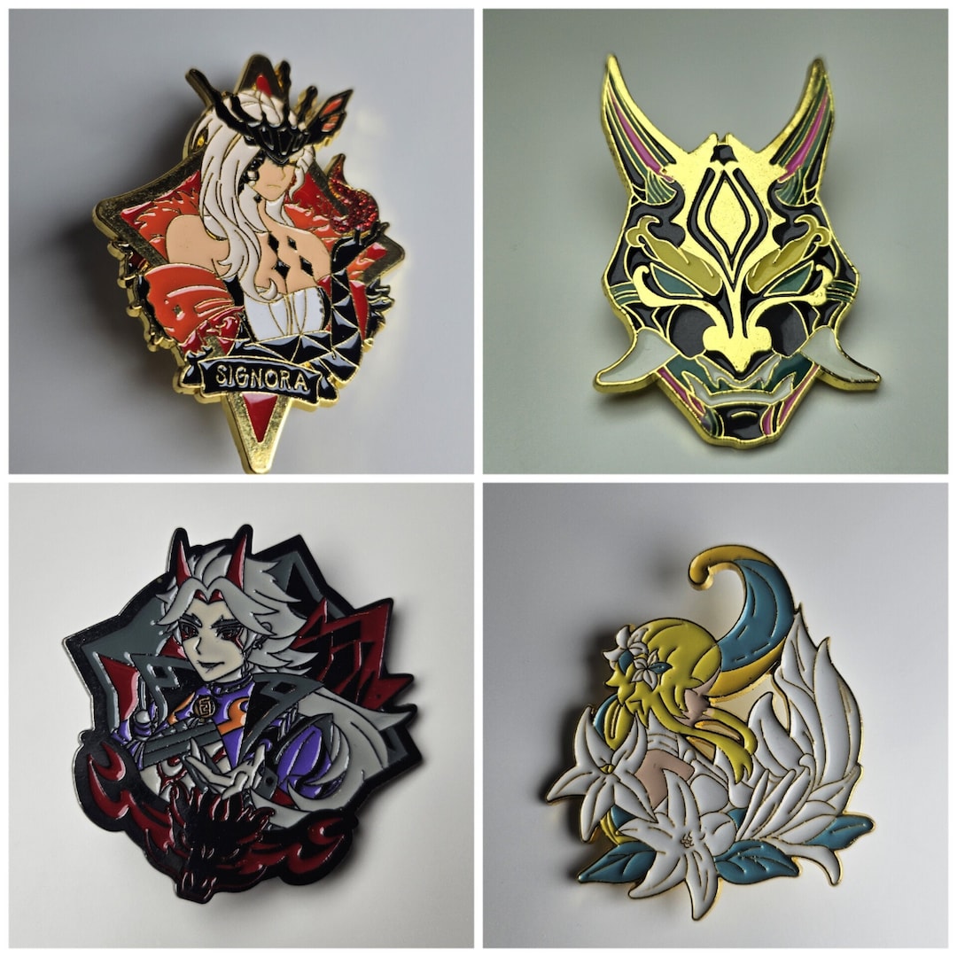 PRE-ORDER Genshin Impact Enamel Pin, Genshin, Signora, Xiao Mask, Itto ...