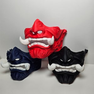 3D Printed, Many Colors, Oni Half Mask, Wearable - Etsy
