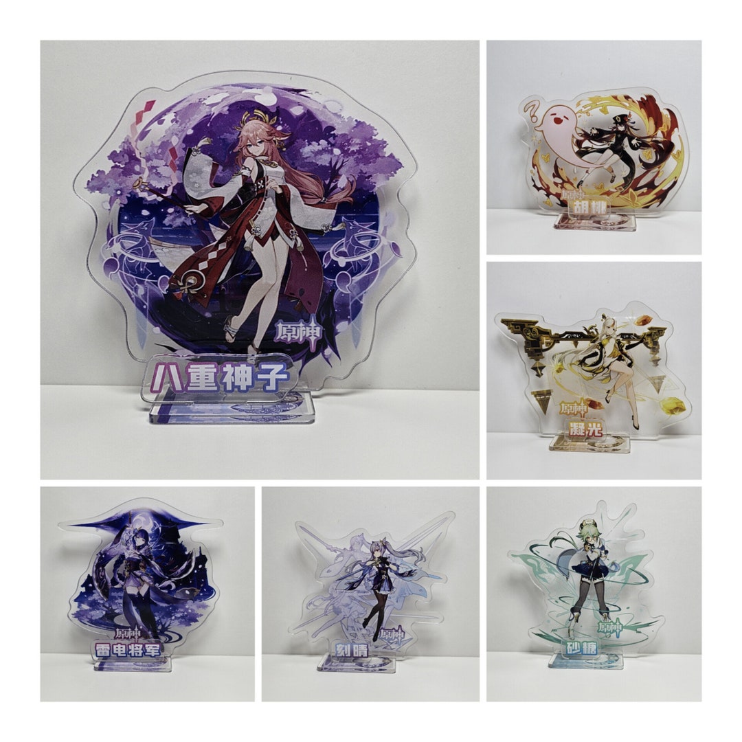 PRE-ORDER Genshin Impact Acrylic Stands : Raiden, Yae Miko, Hu Tao ...