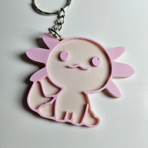 3D Printed, Cute Axolotl Keychains - Etsy