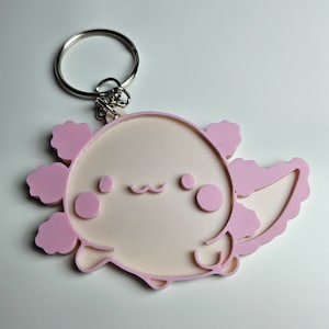 3D Printed, Cute Axolotl Keychains - Etsy