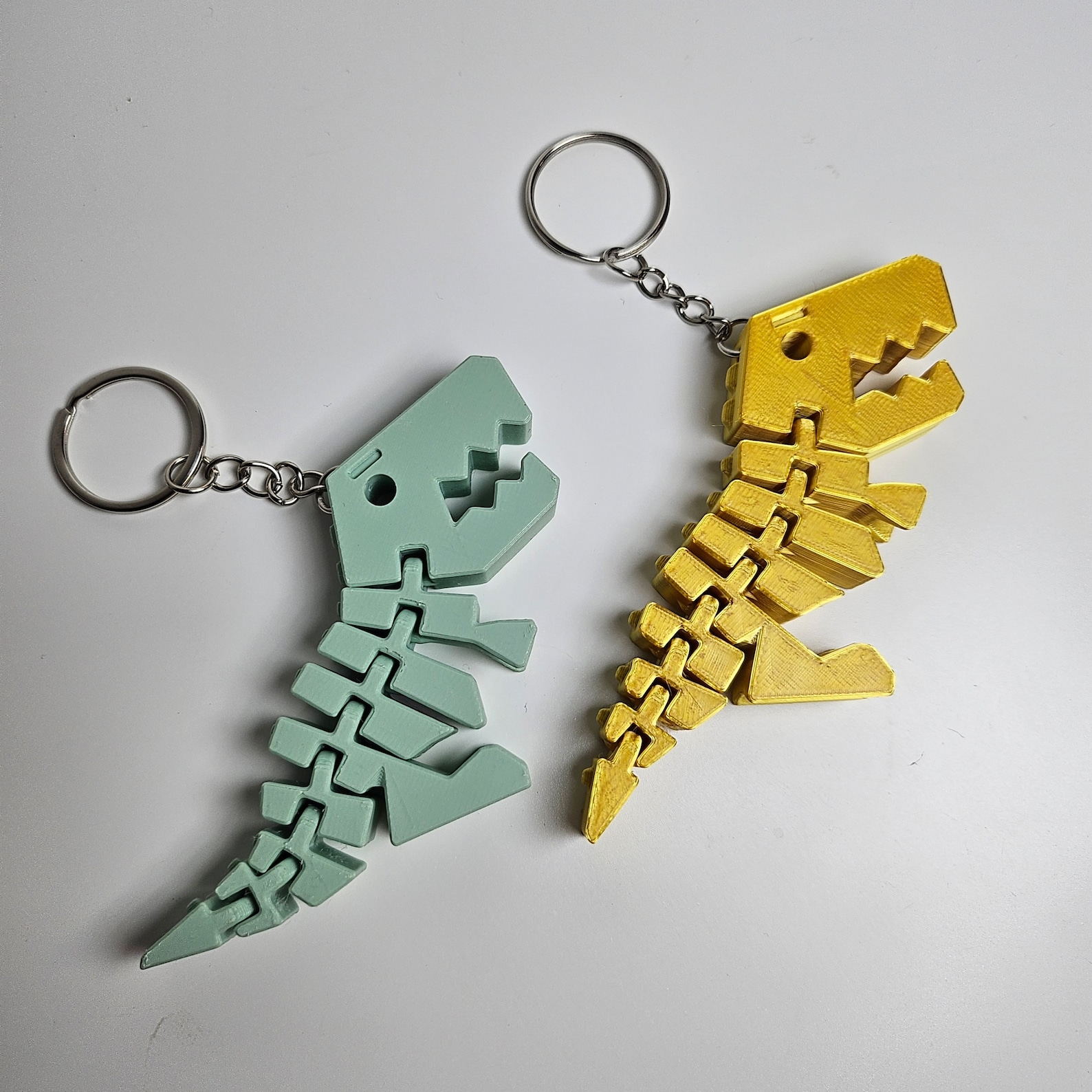 3D Printed Many Colors Cute Articulated Dinosour Keychain - Etsy