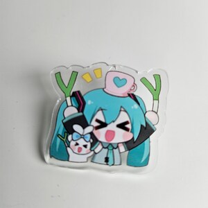 PRE-ORDER Enchanting Acrylic Pins, Hatsune Miku Pins, Vocaloid, Cute ...