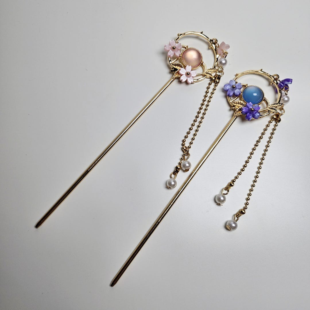 PRE-ORDER Elegant Chinese-inspired Hairpins With Flowers: Infuse Your ...